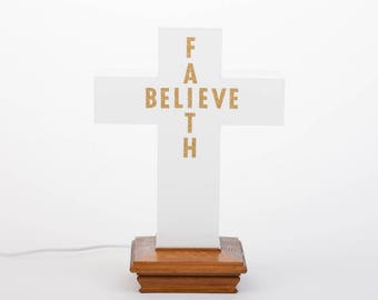 Believe cross | Etsy
