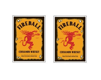 Fireball label | Etsy