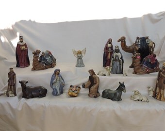 Ceramic nativity set | Etsy