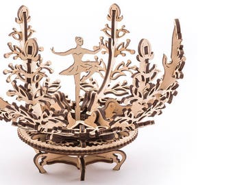 3D Wooden Puzzle Moving Model Kit DIY Moving Mechanical Wooden