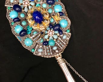 Jeweled hand mirror | Etsy