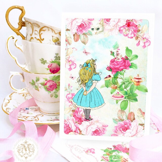 French vintage whimsical cards invitations by mulberrymuse on Etsy