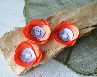 Satin fabric flowers silk flower appliques small satin by Juja