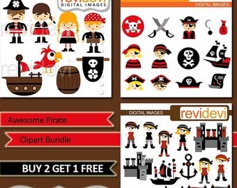 Pirate girl clipart | Etsy