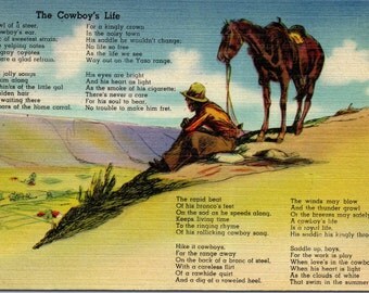 Cowboy postcard | Etsy