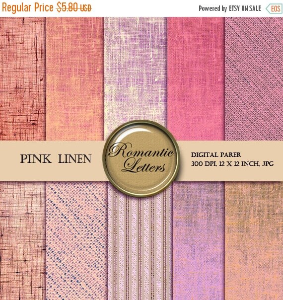 SALE-50% Linen texture Digital paper pack by RomanticLetters