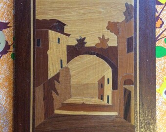 Wood inlay picture | Etsy