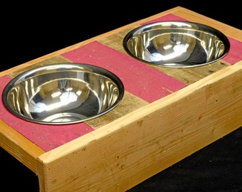 Rustic dog feeder | Etsy