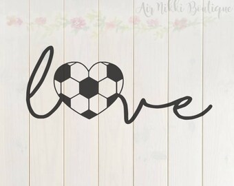 SVG Soccer Heart Ball design and cut file for Cricut