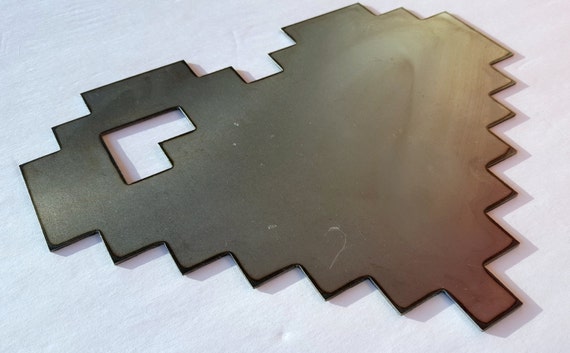 8 Bit Pixel Heart Metal Sign
