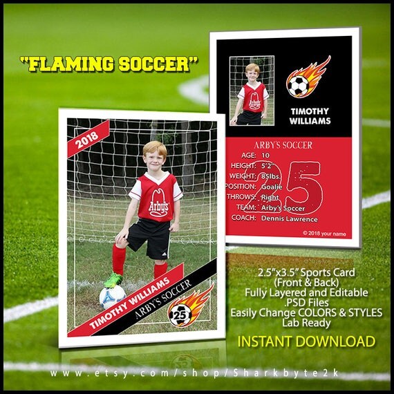 2017 Soccer Card Template Perfect For Trading Cards For Your