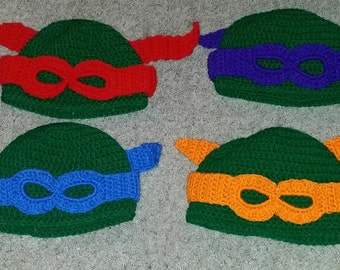 Items similar to Knit TMNT mask hat PATTERN on Etsy