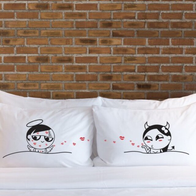 Couple Gifts-Couple Pillowcase-His & Hers Couple by BOLDLOFT