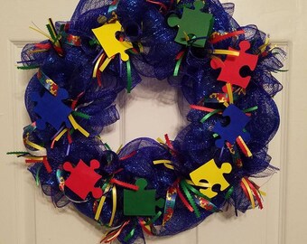Autism wreath | Etsy