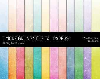 Pastel Ombre digital paper. Gradient digital papers: Soft