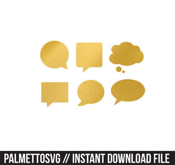 speech bubbles gold foil clip art png svg dxf file file