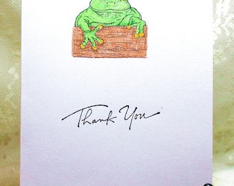 Frog thank you card | Etsy