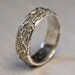 Flat Band Rustic Wedding Band Textured Band Sterling Silver
