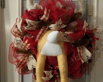 Reindeer wreath | Etsy