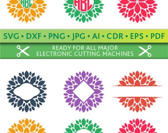 Flower monogram svg | Etsy