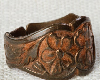 Etched copper ring | Etsy