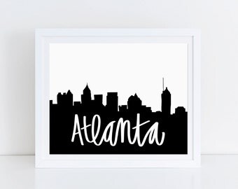 Atlanta skyline | Etsy