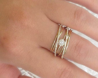 Overlapping ring | Etsy