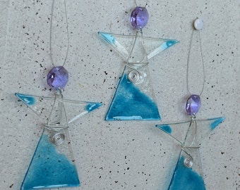 Fused glass angels | Etsy