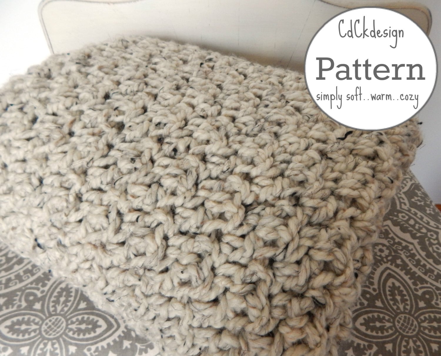 Crochet Pattern//Chunky Crochet Throw Blanket Chunky Crochet