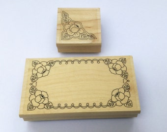 Border rubber stamp | Etsy