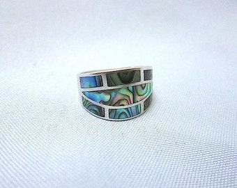 Abalone inlay ring | Etsy