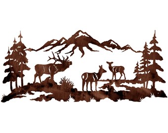 Desert Scene Steel Wall Art 42x 16 by CabinExclusive on Etsy