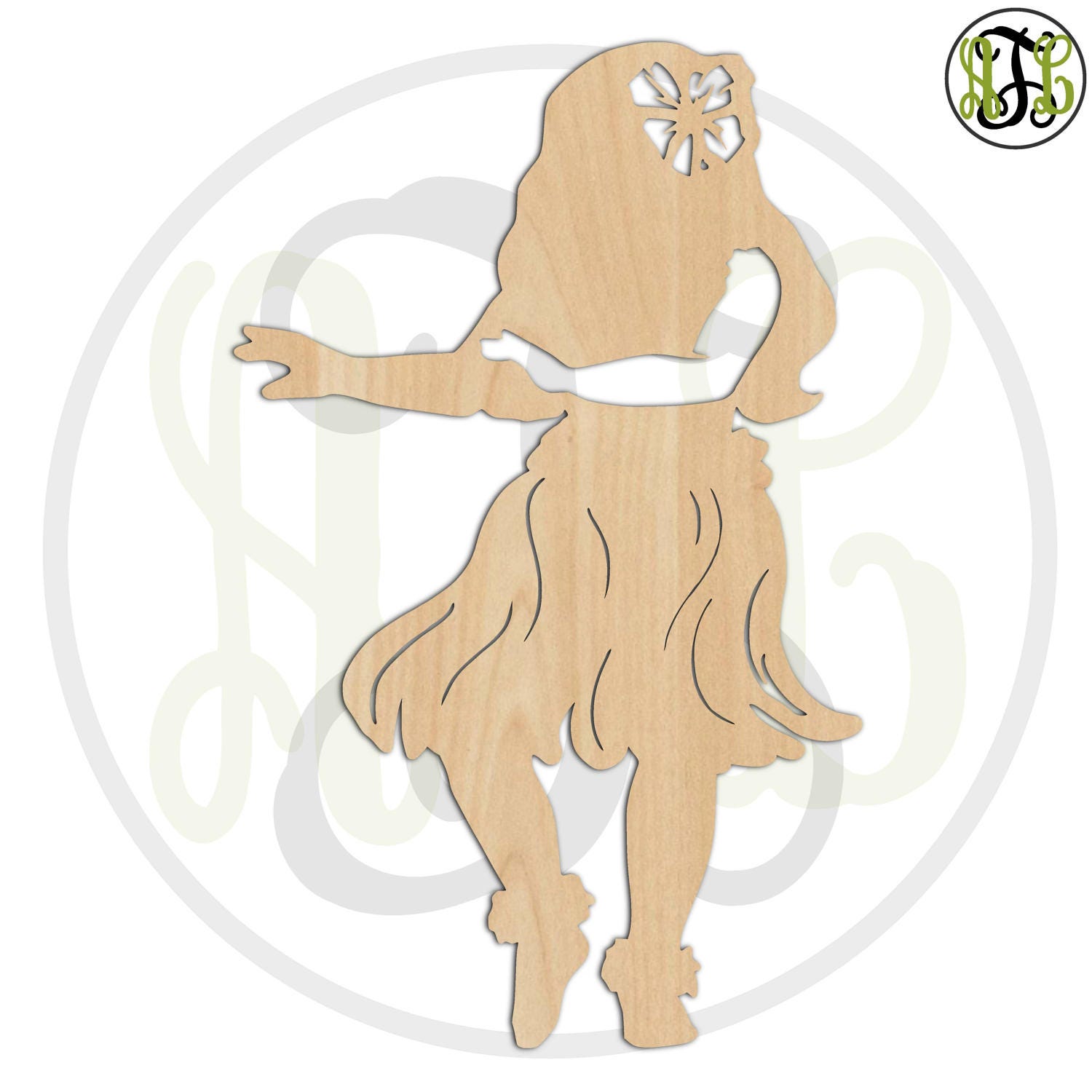 Hula Girl- No. 3300007- Hawaiian Cutout, unfinished, wood cutout, wood ...