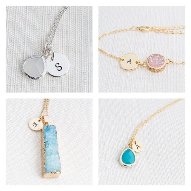 Initial Jewellery in Gold Rose gold & Silver by CustomChic801