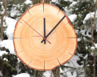Live edge wall clock | Etsy