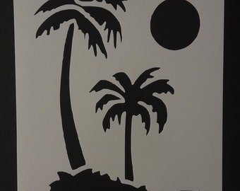 Palm tree stencil | Etsy