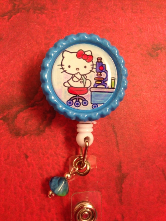 Laboratory kitty scientist lab tech cute Retractable badge