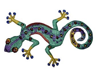 Gecko applique | Etsy