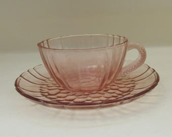 Vintage pink glass | Etsy