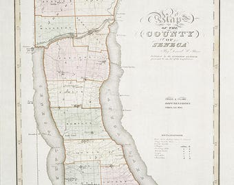 Seneca county map | Etsy