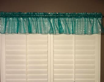 Teal valance | Etsy
