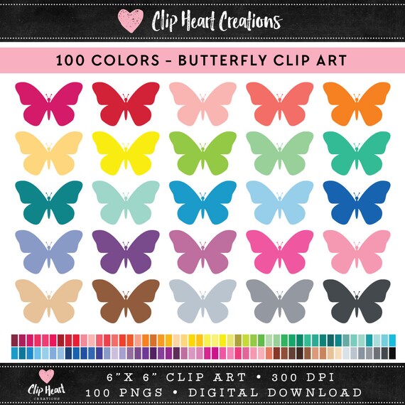 100 butterfly clip art Commercial use PNG Digital clip art