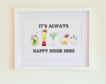 Happy hour art | Etsy