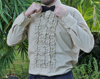 Ruffled tuxedo shirt | Etsy