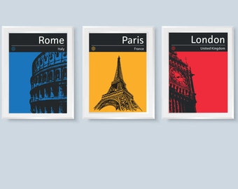 London paris rome | Etsy