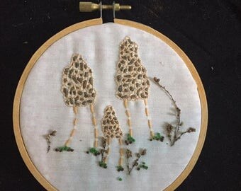Mushroom embroidery | Etsy