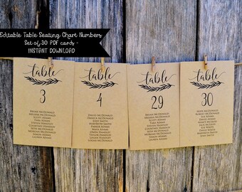 Table seating chart | Etsy