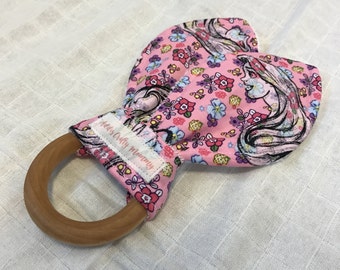 Items similar to Natural Wooden Treated Teething RIng - Diddly Dots in ...