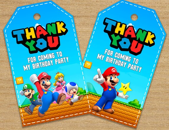 Super Mario Tags Super Mario Bros Thank You Tags Mario Party