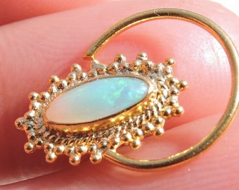 Opal septum ring | Etsy